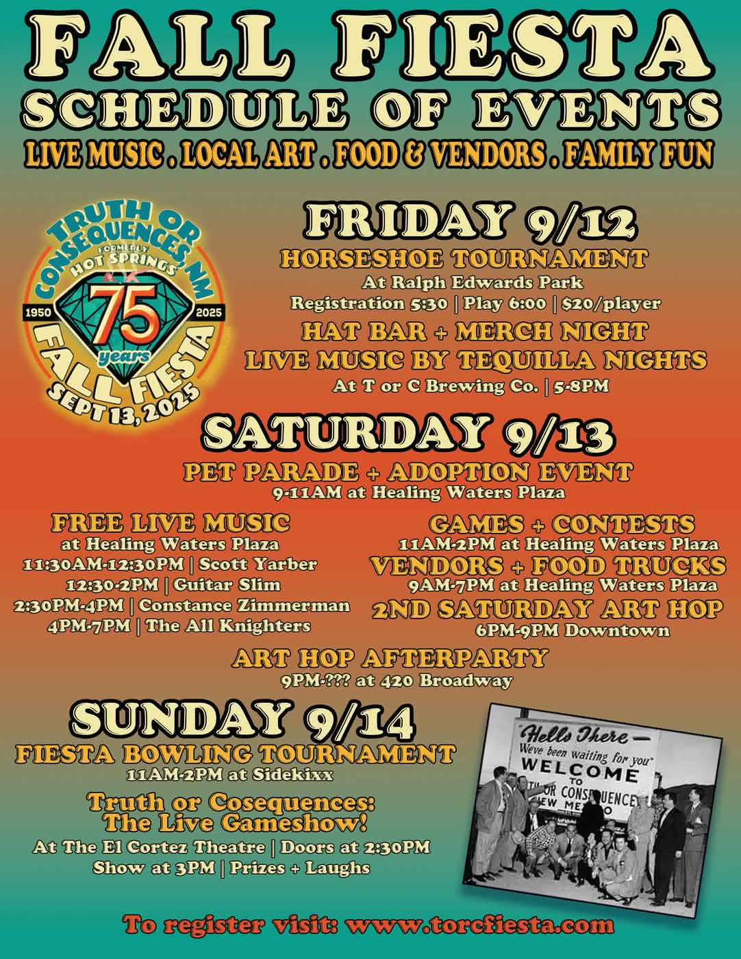 Truth or Consequences Fall Fiesta - September 12-13-14, 2025